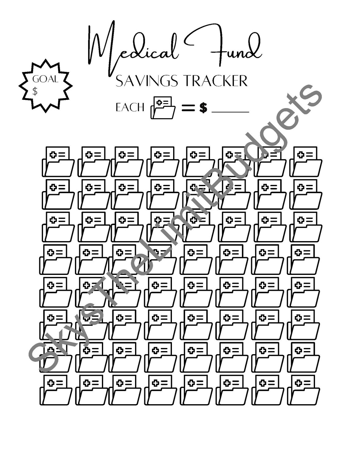 Printable Medical Fund Savings Tracker/savings Challenge/medical Fund ...