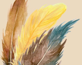 Feather Wall Art Prints set of 6 8x10s Rustic Decor Wall Art - Etsy