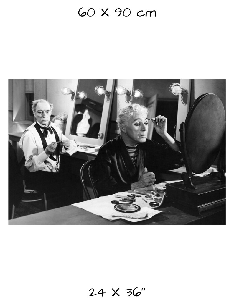 Charlie Chaplin & Buster Keaton Vintage Photo Print - Classic Hollywood ...
