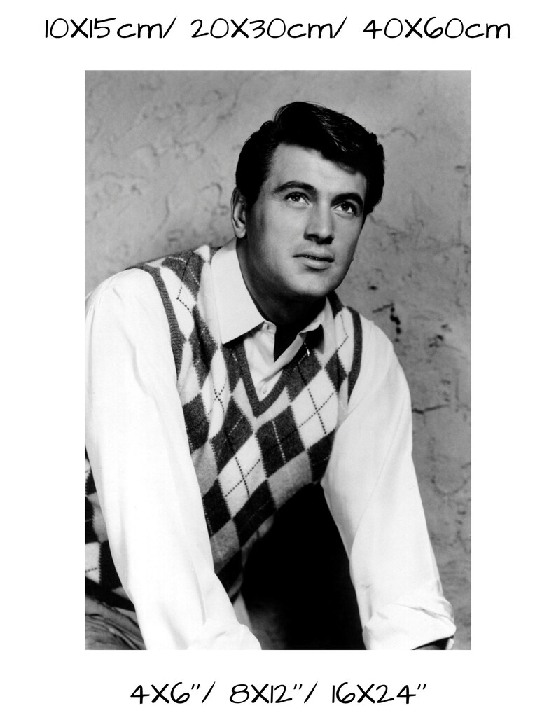 Rock Hudson Vintage Photograph - Classic Hollywood Movie Poster - Etsy UK