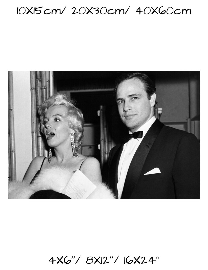 Marilyn Monroe & Marlon Brando Vintage Photograph - Classic Hollywood ...