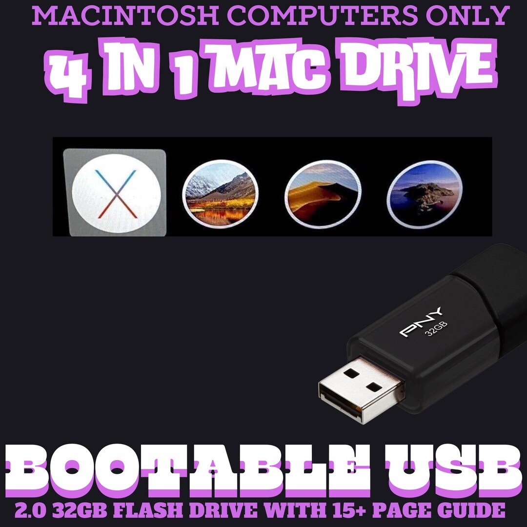 Mac 4 in 1 Bootable USB Flash Drive 32GB El Capitan, High Sierra ...