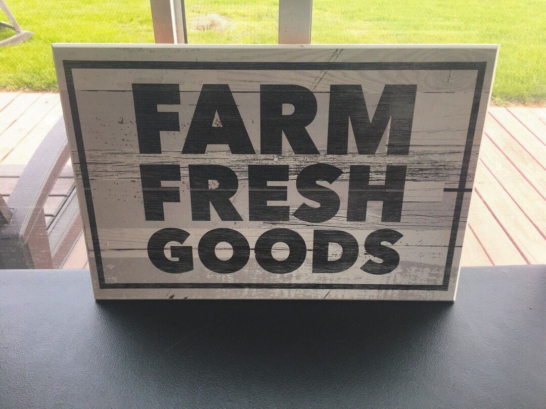 Farmhouse Sign Farm Fresh Goods Distressed Plaque Wall Decor Retro - Etsy