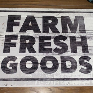 Farmhouse Sign Farm Fresh Goods Distressed Plaque Wall Decor Retro - Etsy