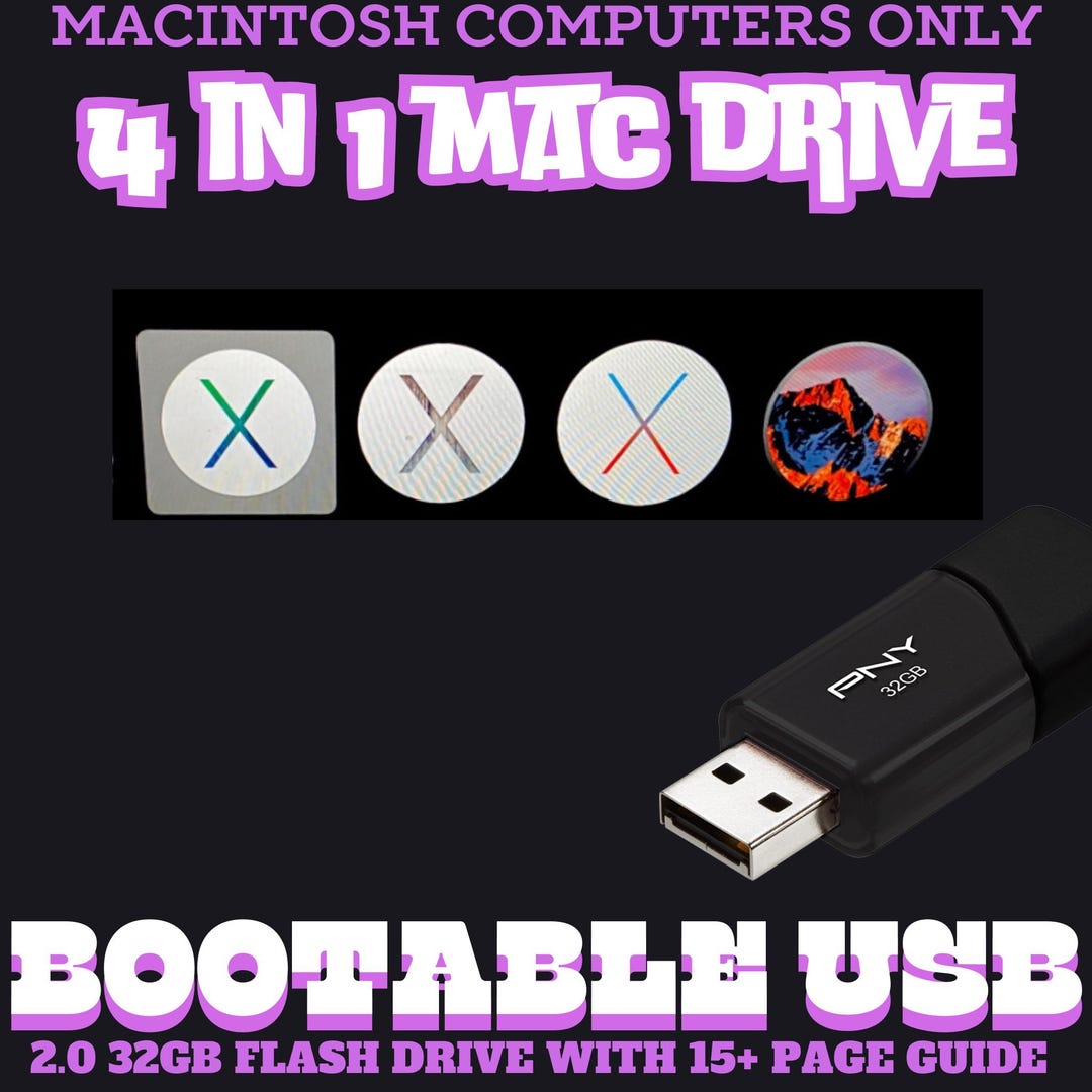Mac 4 in 1 Bootable USB Flash Drive Repair Service Guide and Tech ...