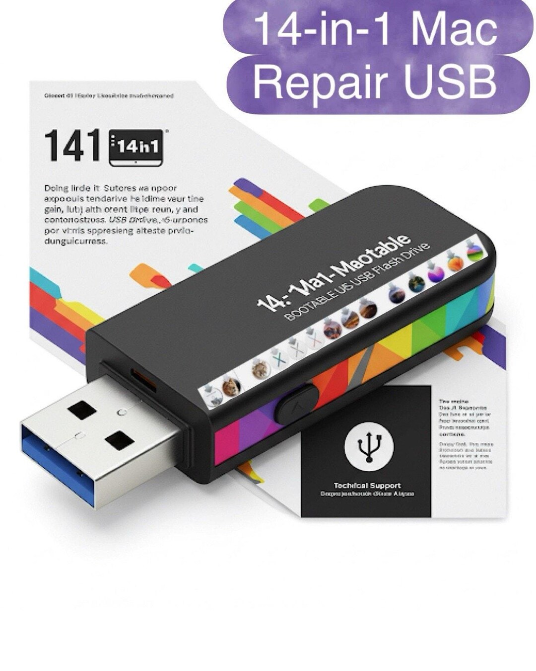 14 in 1 Mac Bootable USB Flash Drive 128GB Installer for Repair ...