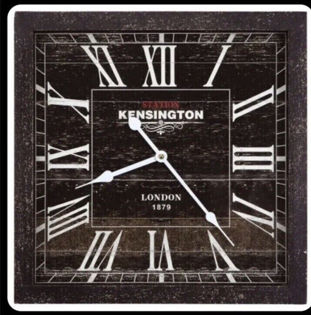 Vintage Kensington Station London Clock 1879 Yosemite Square Wooden ...