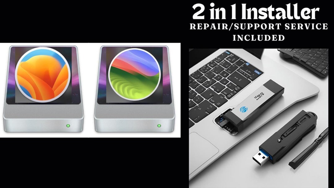 2 in 1 Mac OS Bootable USB Flash Drive With Ventura and Sonoma Mac ...
