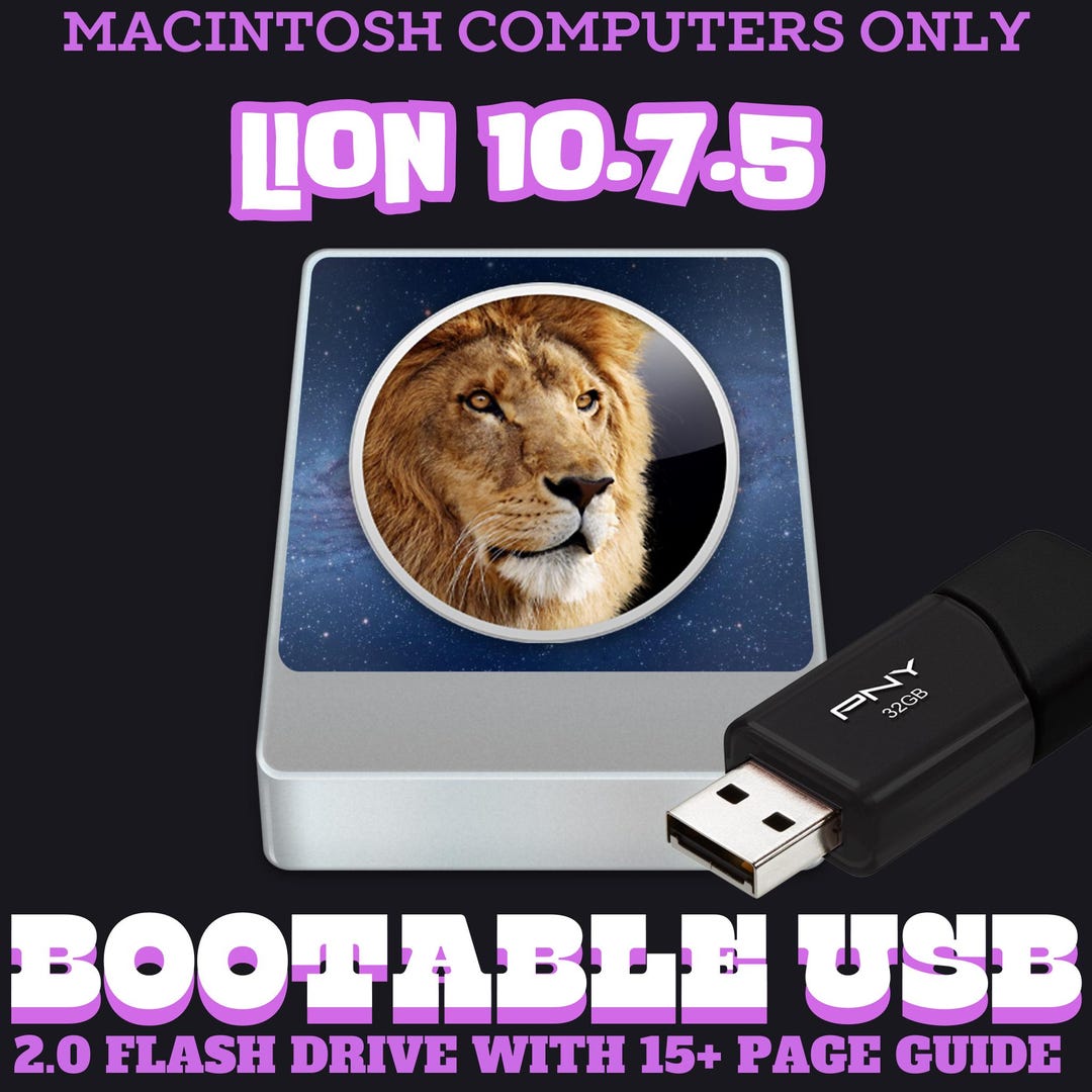 Mac OS Lion Bootable USB Flash Drive With 15 Page Guide and Tech ...