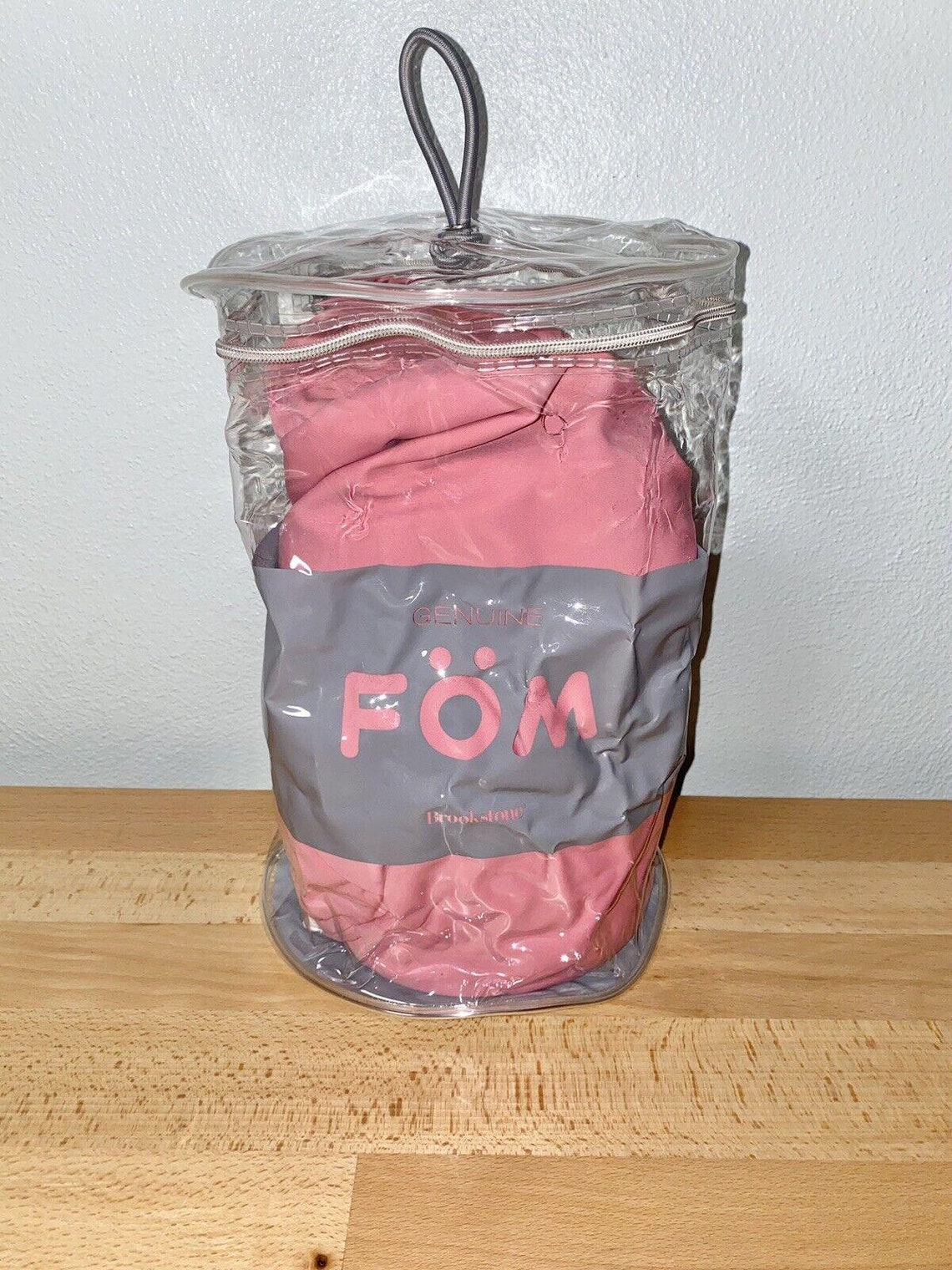 FOM Brookstone Pink Tube Microbead Nylon Plush Stuffed Pillow 12 With ...