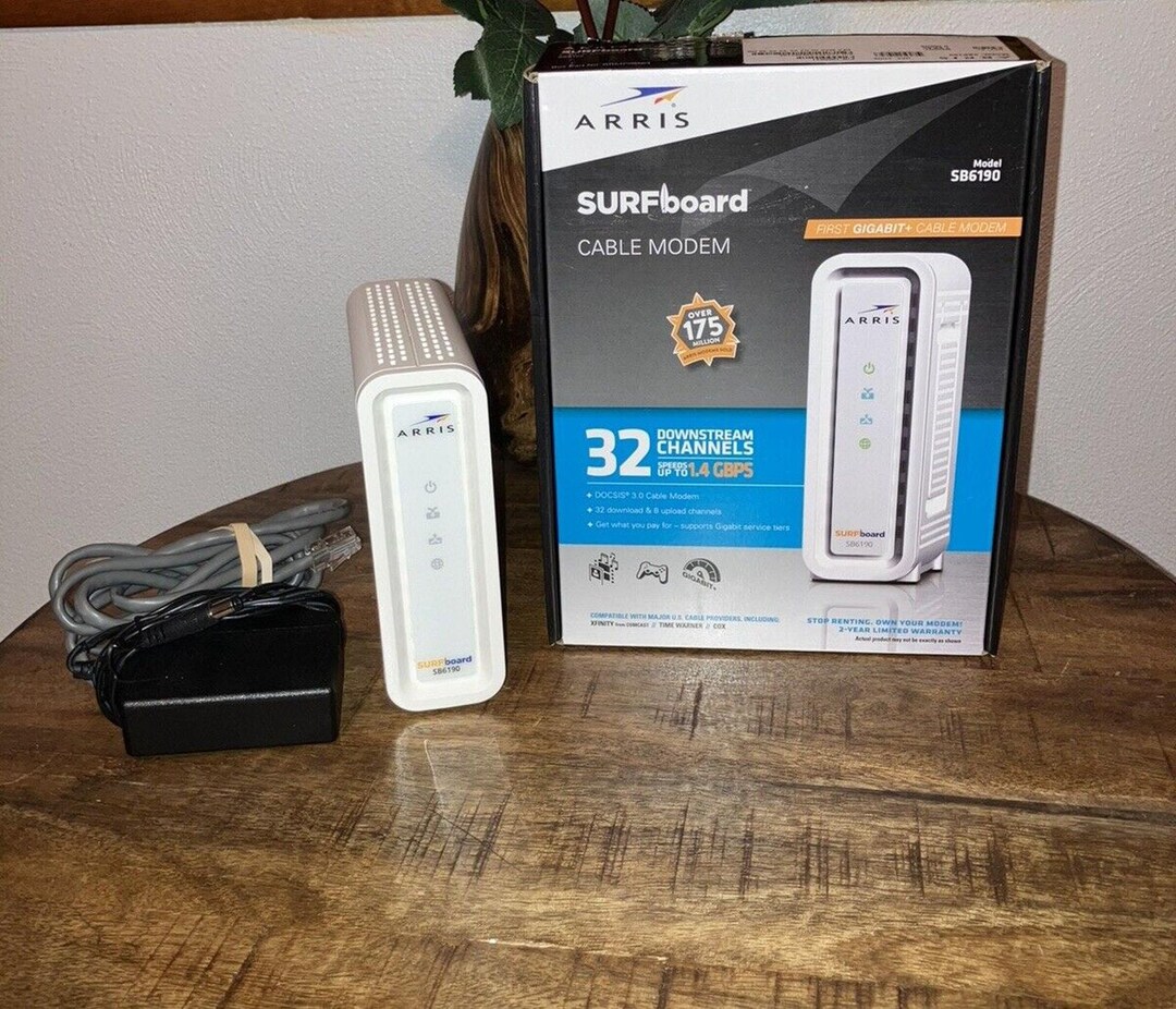 ARRIS Surfboard DOCSIS 3.0 Cable Modem - Sb6190 Tested Open Box - Etsy