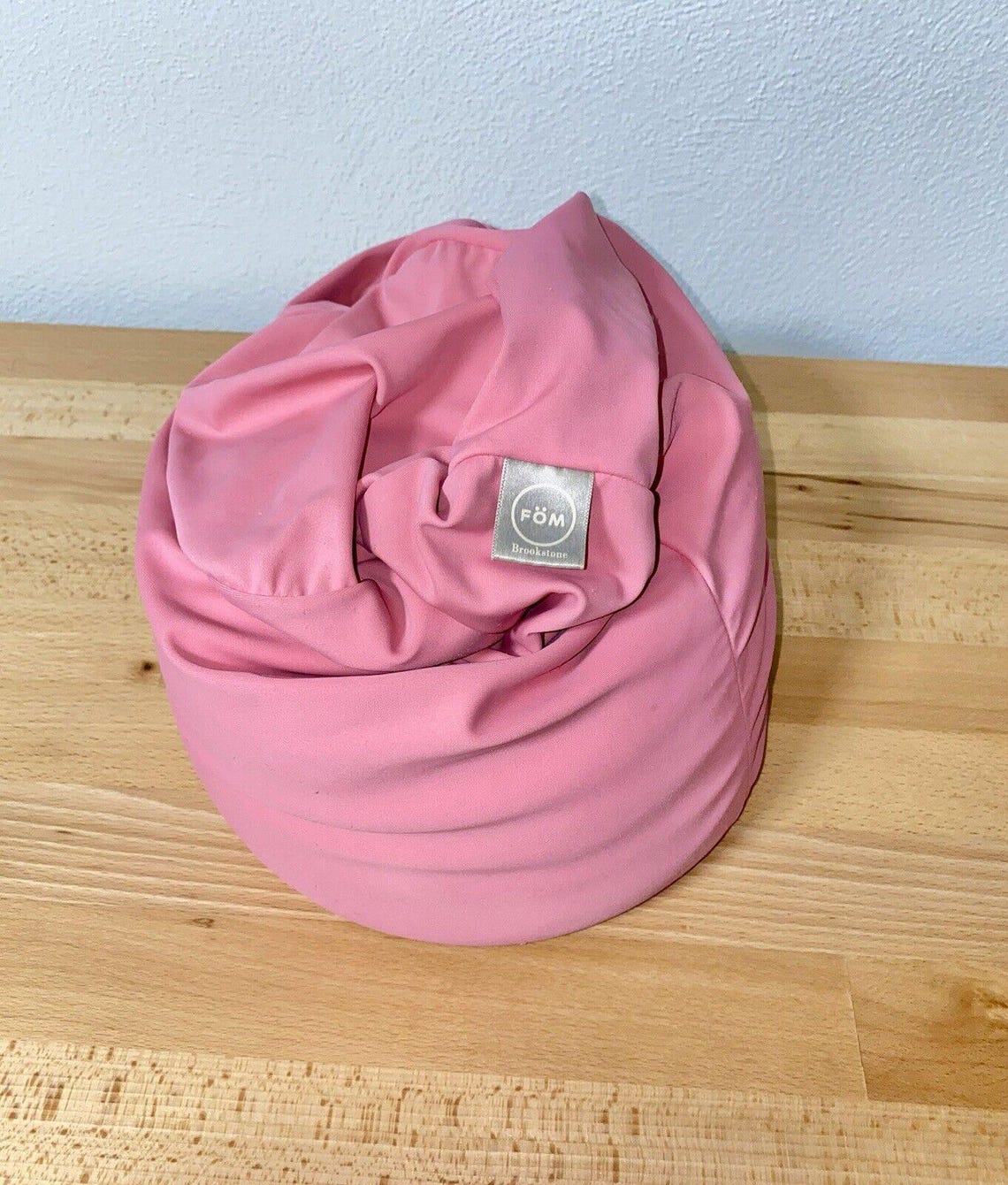 FOM Brookstone Pink Tube Microbead Nylon Plush Stuffed Pillow 12 With ...