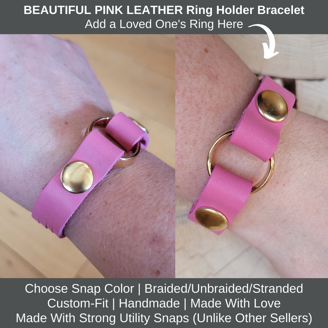 Widow Ring Holder Breast Cancer Pink Leather Memorial Wedding Band ...