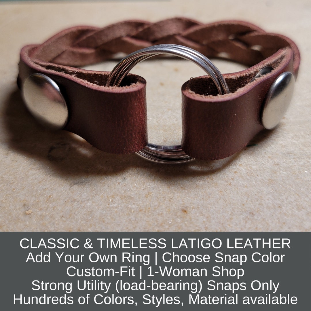 Ring Holder Bracelet! Beautiful Latigo Brown Leather (braided or ...