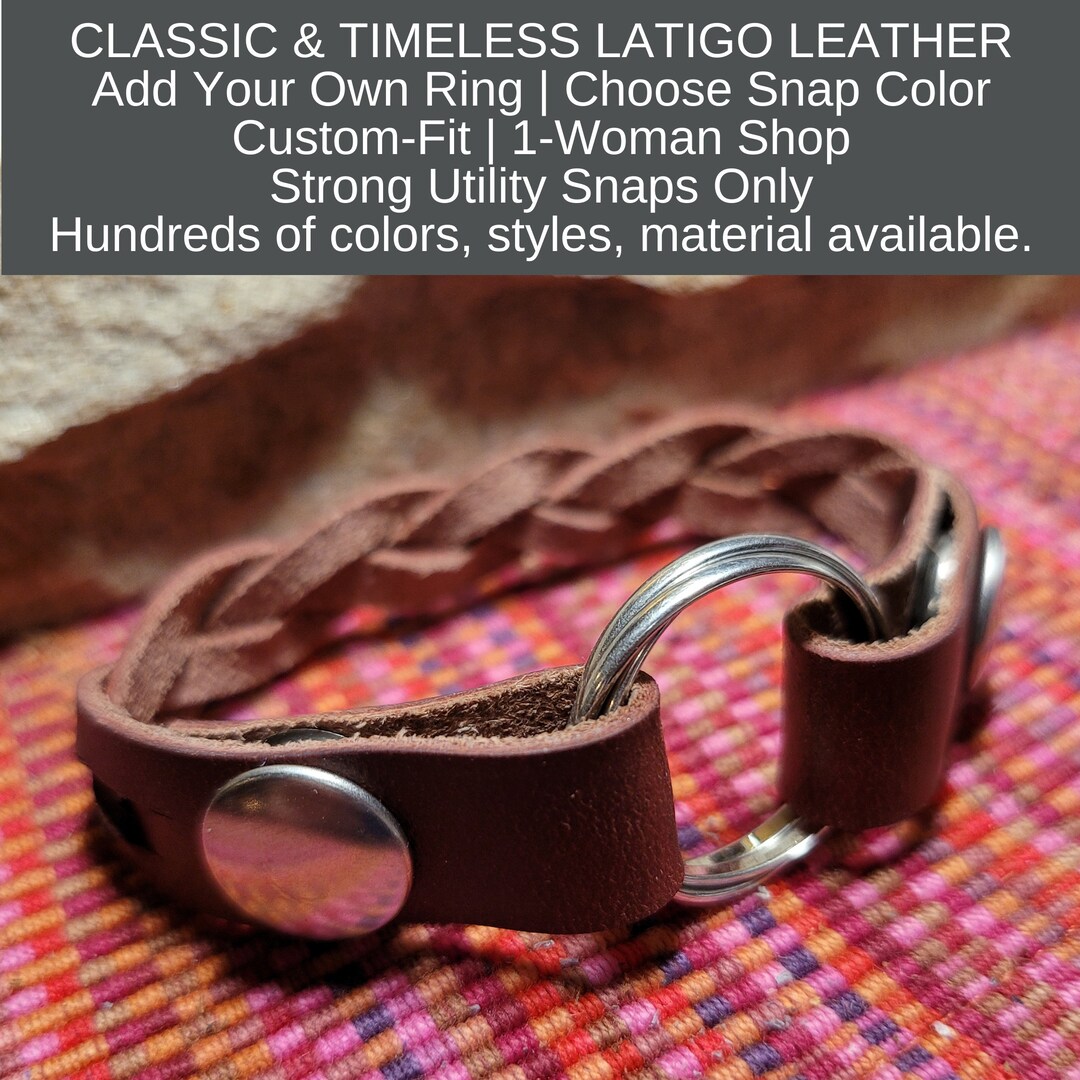 Ring Holder Bracelet Beautiful Latigo Brown Leather braided or ...