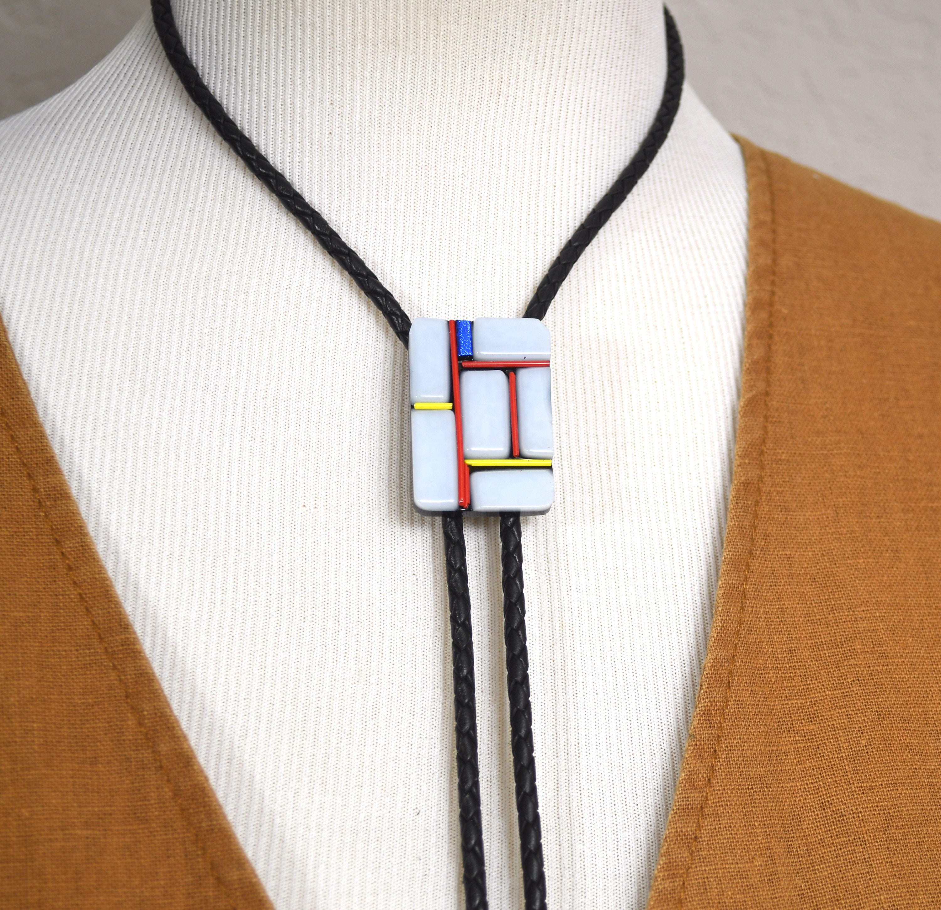 Bolo Tie, Mondrian Inspired, Modern Art, Neckwear, Vibrant Colors ...
