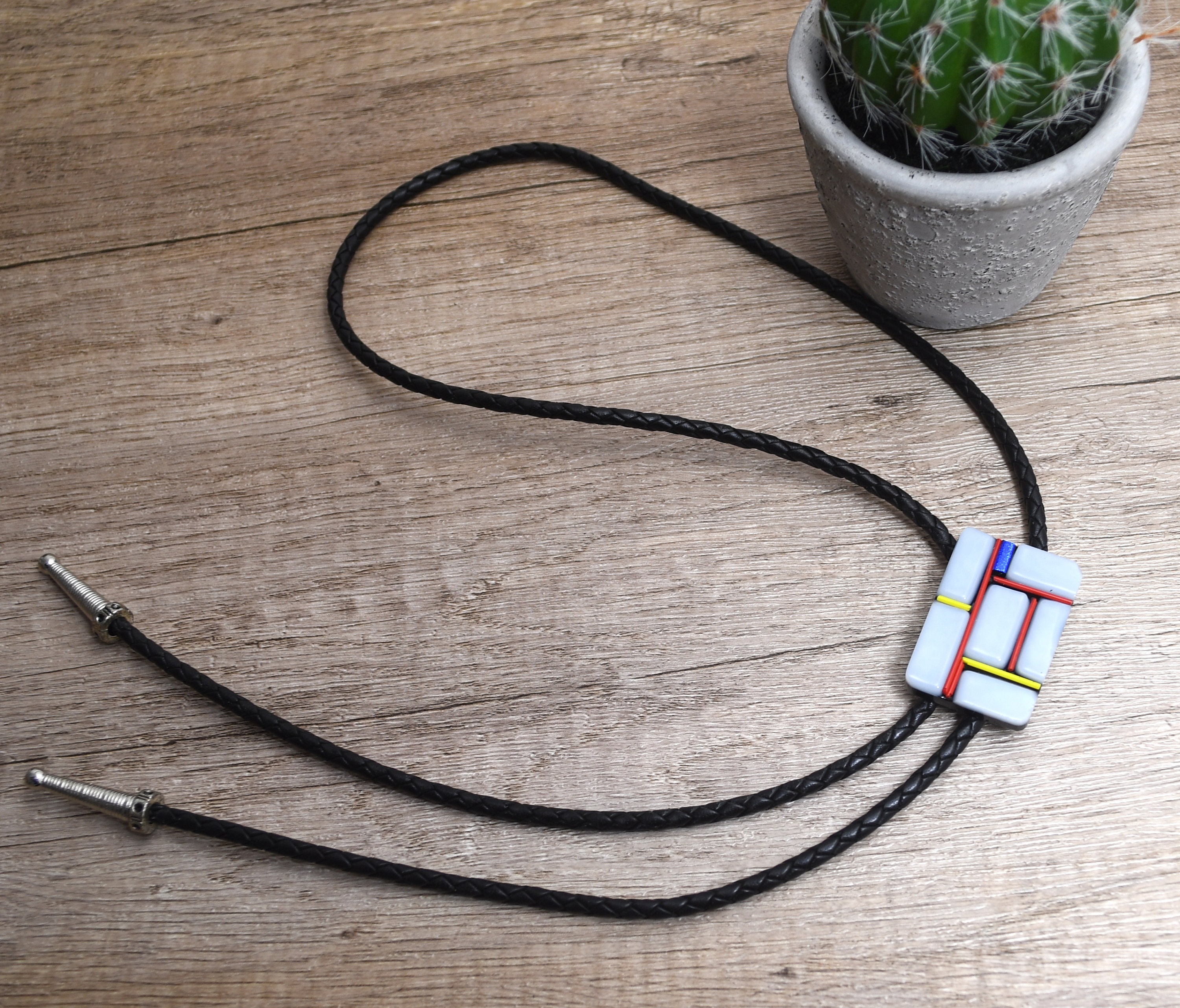 Bolo Tie, Mondrian Inspired, Modern Art, Neckwear, Vibrant Colors ...