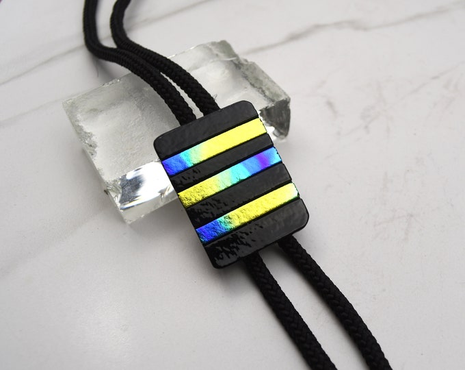 Bold Modern Bolo, Rectangular Shape, Dichroic Glassbolo Tie, Special ...