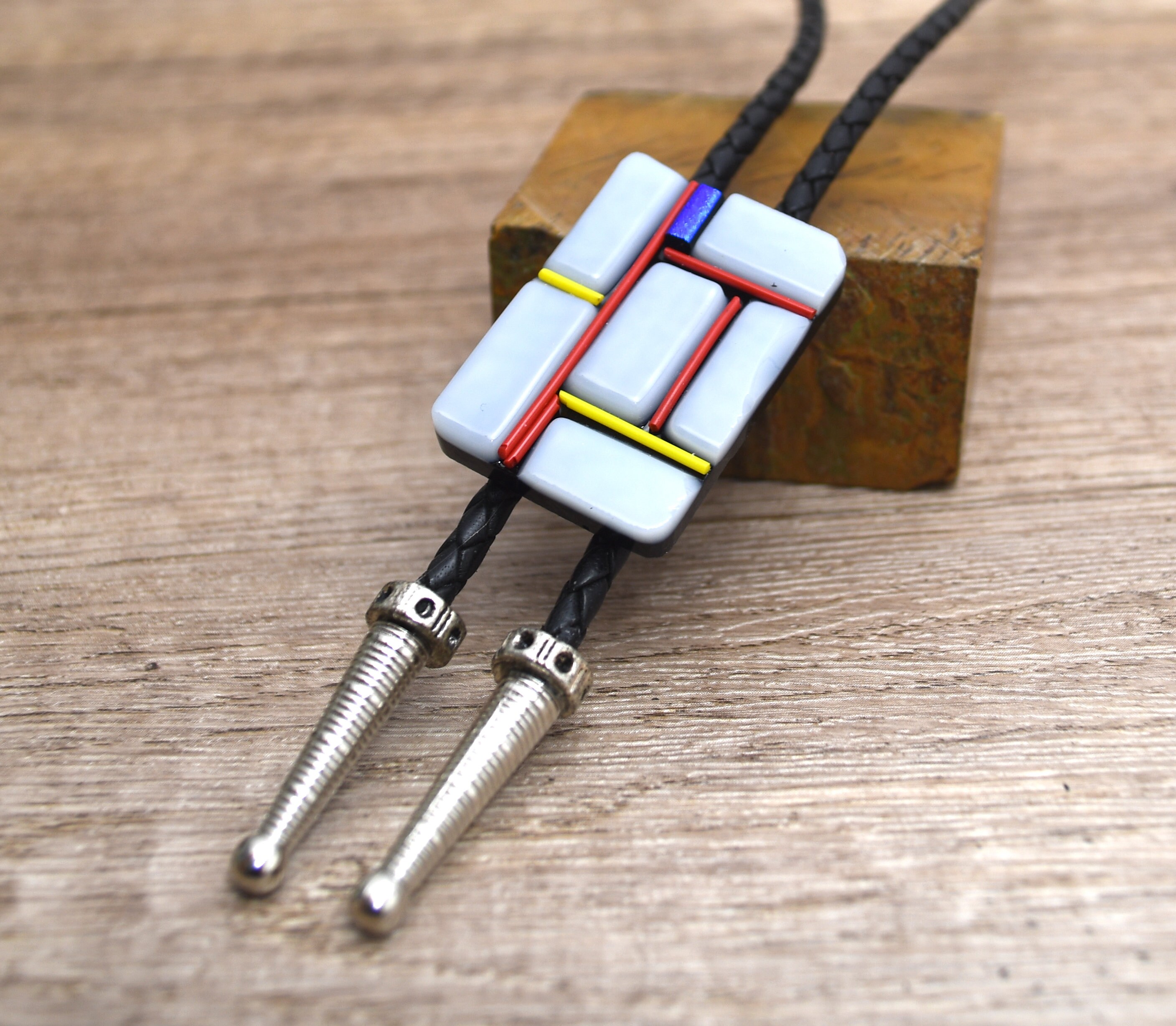 Bolo Tie, Mondrian Inspired, Modern Art, Neckwear, Vibrant Colors ...