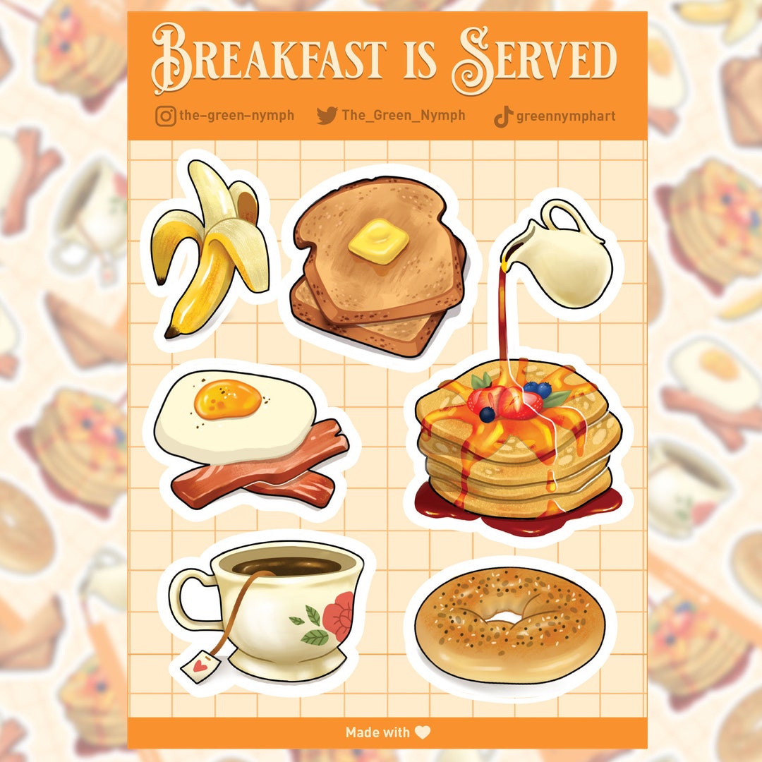 Journaling Breakfast Sticker Sheet - Etsy