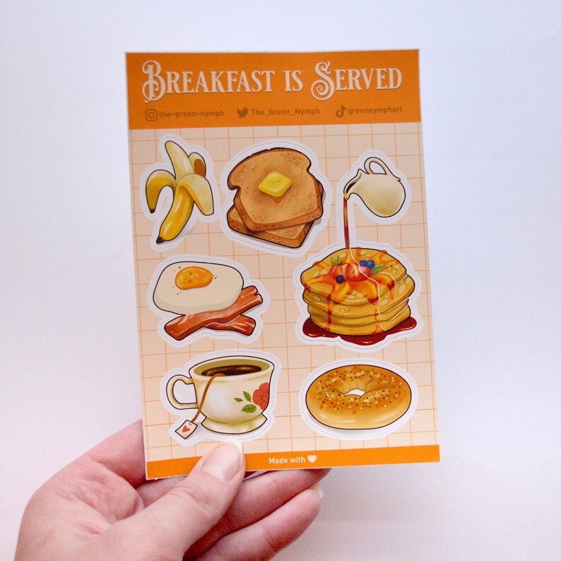 Journaling Breakfast Sticker Sheet - Etsy