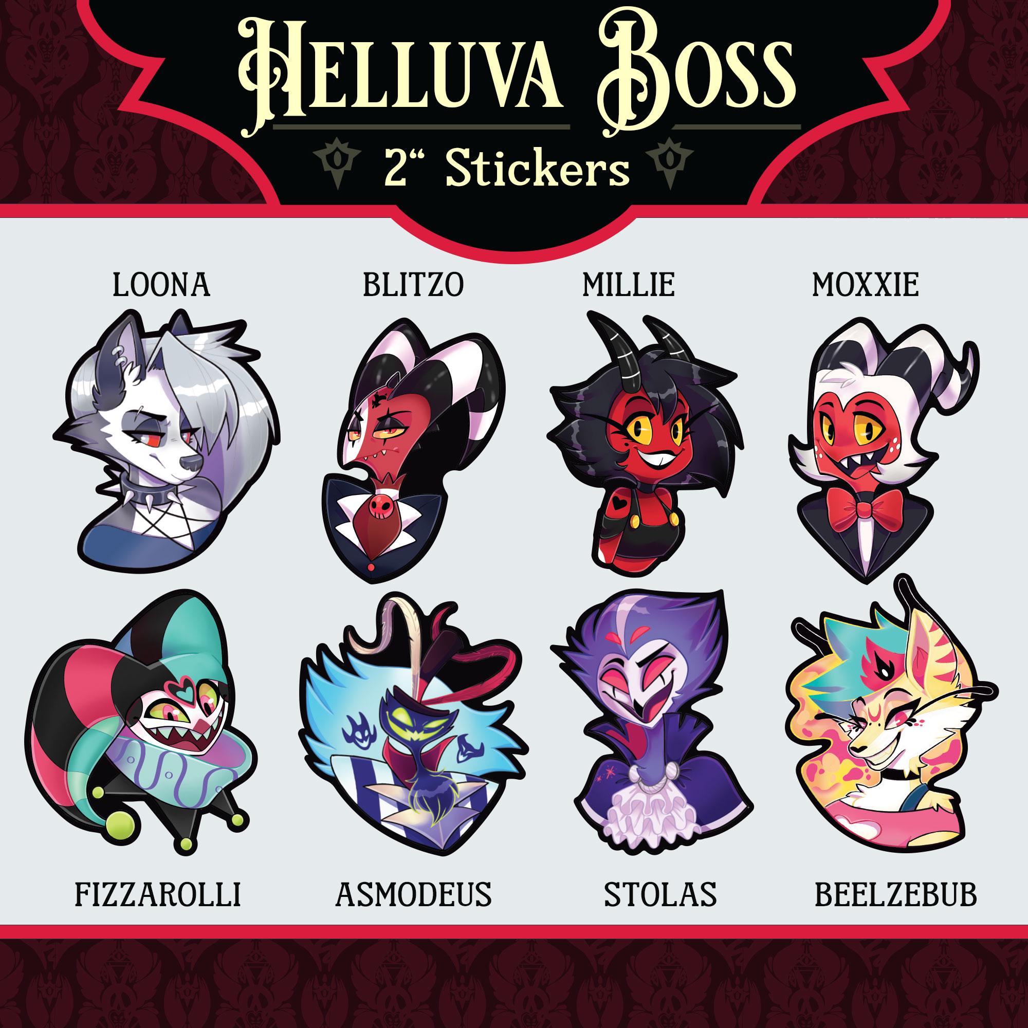 Helluva Boss Stickers Fizzarolli Loona Blitzo Stolas Millie Moxxie ...