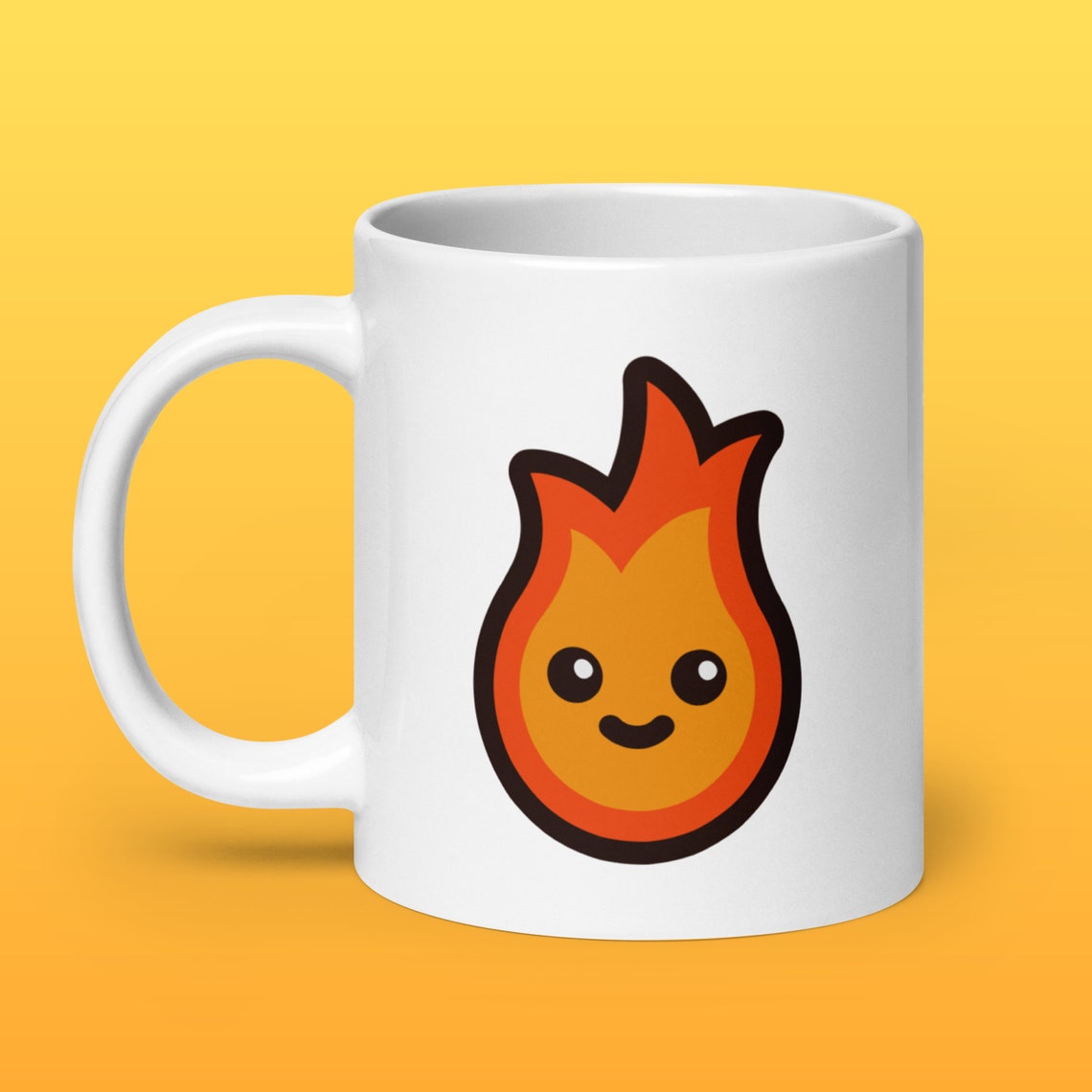 Cute & Simple Fireball Mug | an Adorable, Fiery Hot Flame Design - Etsy