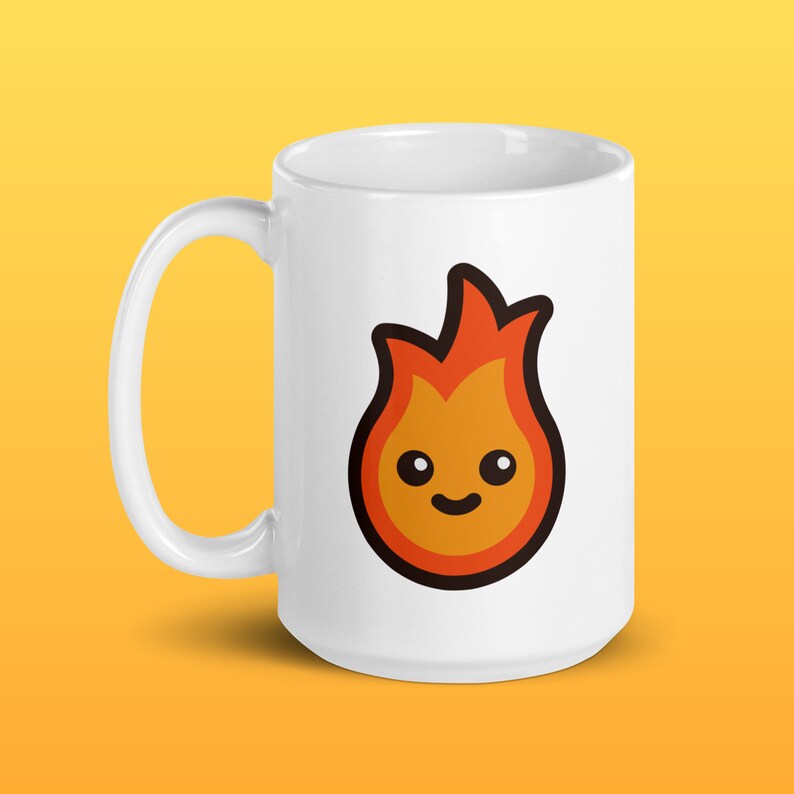 Cute & Simple Fireball Mug | an Adorable, Fiery Hot Flame Design - Etsy