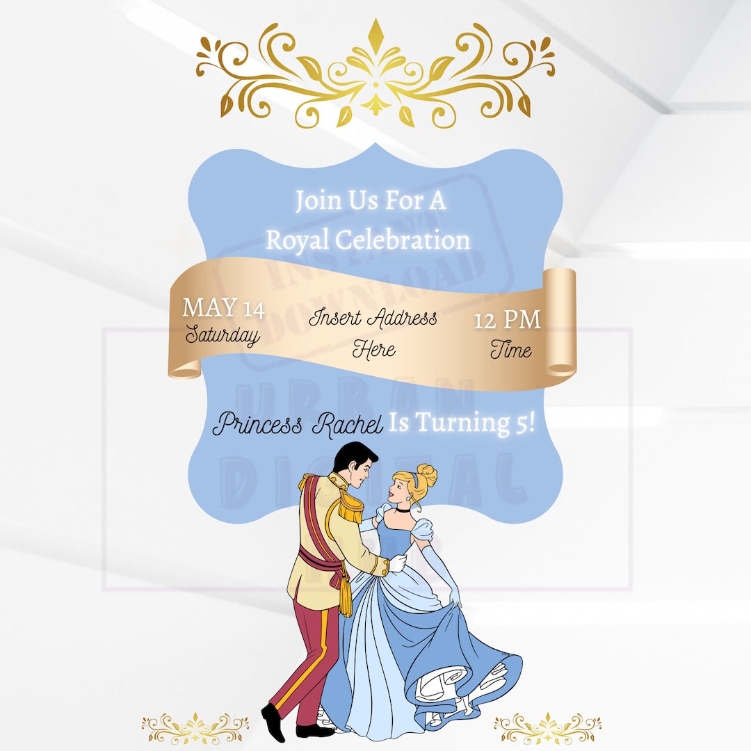 Magical Cinderella Invitation Templates - Perfect for Princess Themed ...