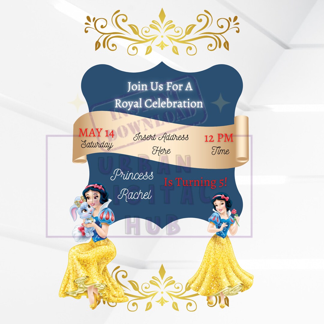 Enchanting Snow White Invitation Templates Perfect for Princess Themed ...