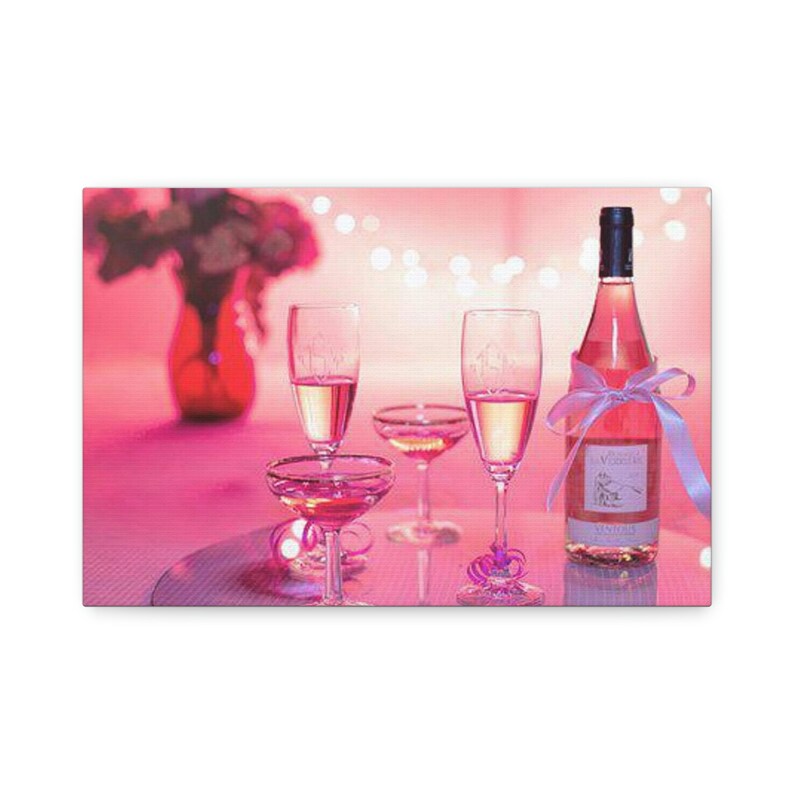 Pink Rose Wine Art , Home Decor Wall Art Polyester Canvas, Several ...