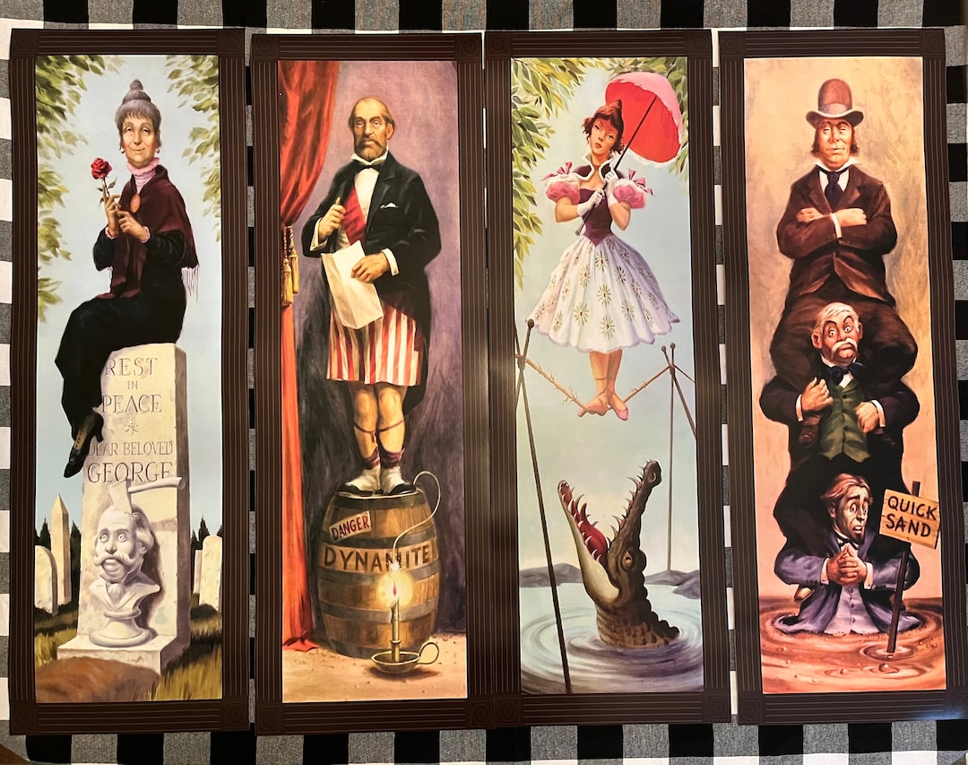 Set of 4 Haunted Mansion Portraits From Disney Haunted Mansion - Etsy