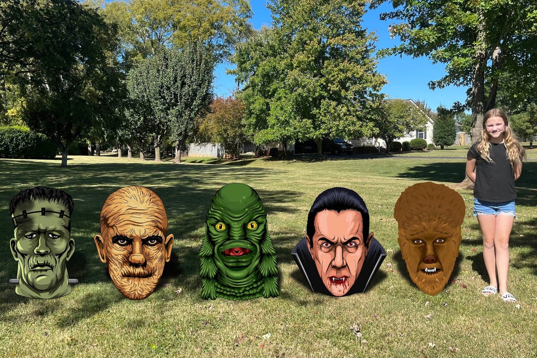 Classic Movie Monster Display! Huge 3ft Tall Faces! Perfect for Movie ...
