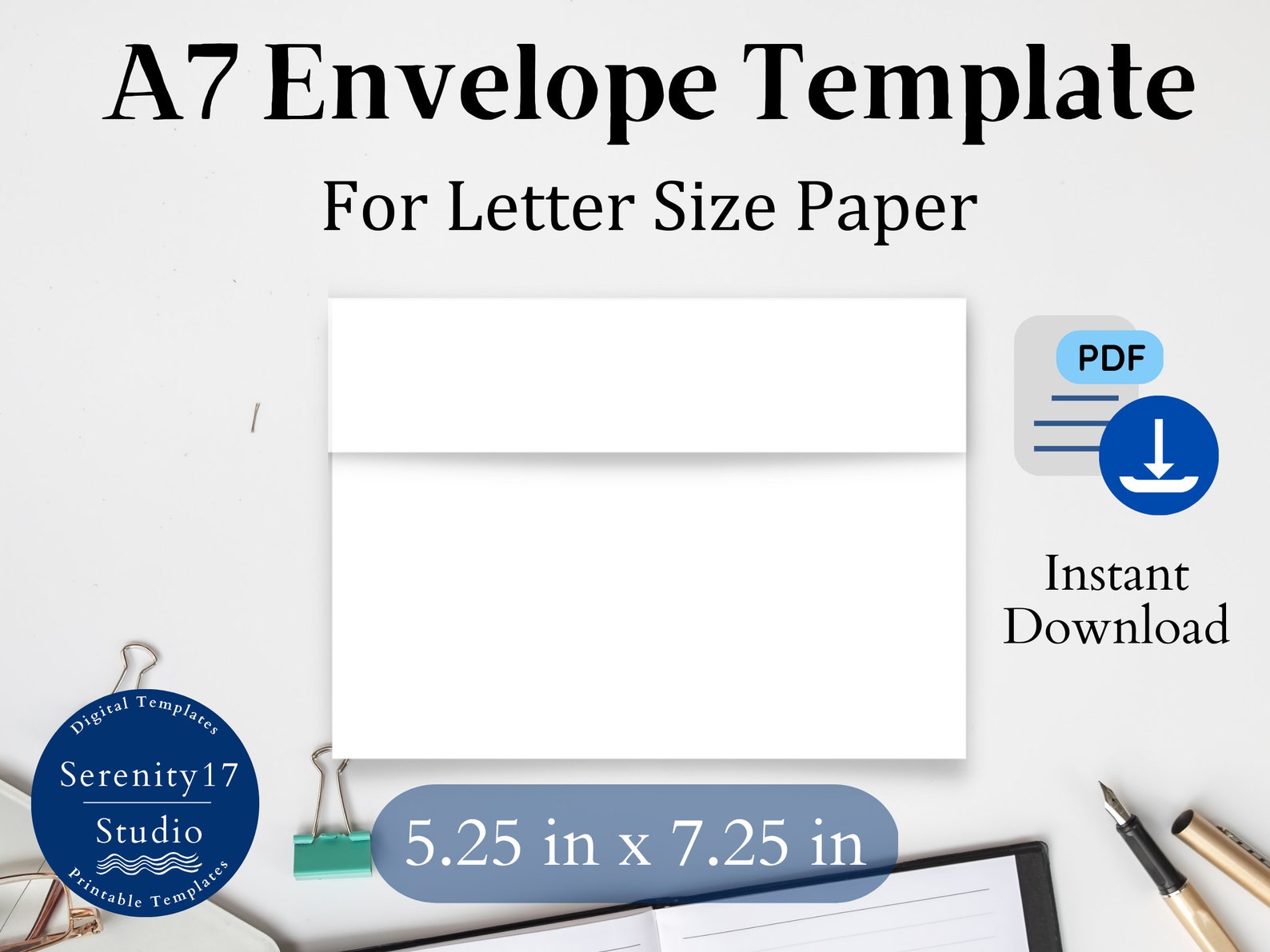 Printable A7 Envelope Template PDF Download | Print With Letter Size ...