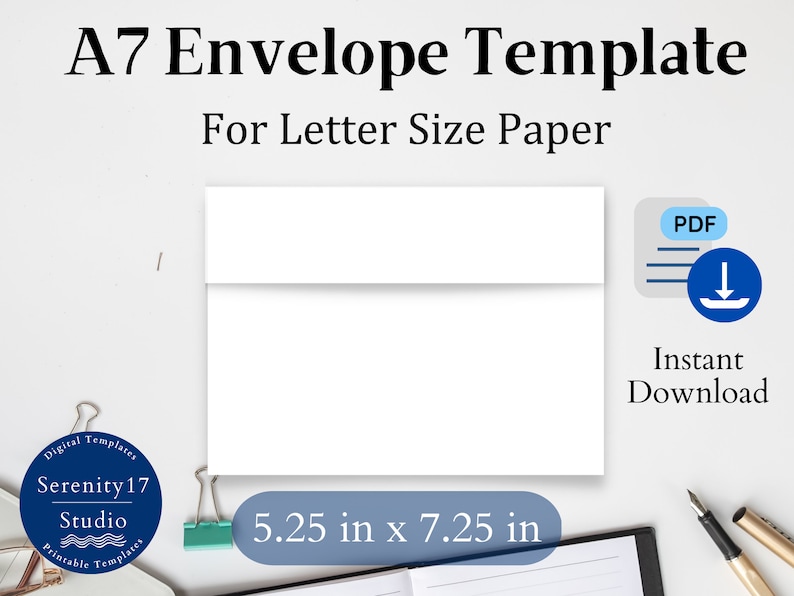 Printable A7 Envelope Template PDF Download | Print With Letter Size ...