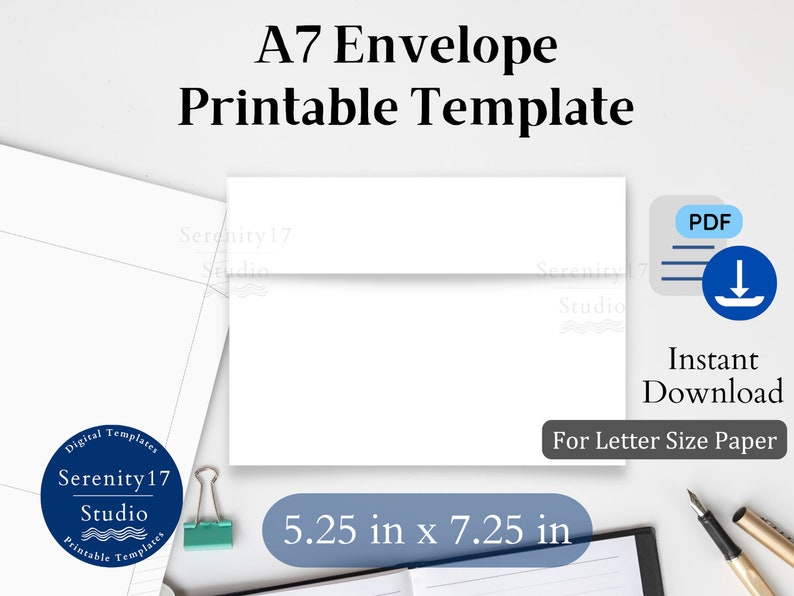 Printable A7 Envelope Template PDF Download | Print With Letter Size ...