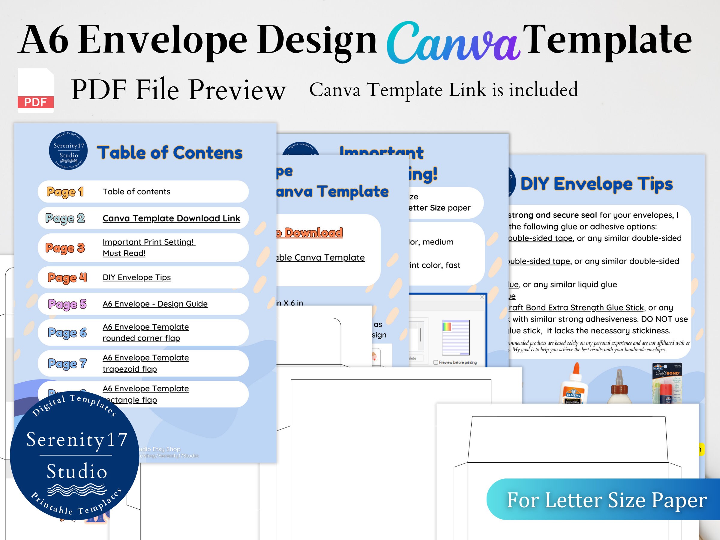 A6 Envelope Custom Design Canva Template | Editable & Printable | DIY ...