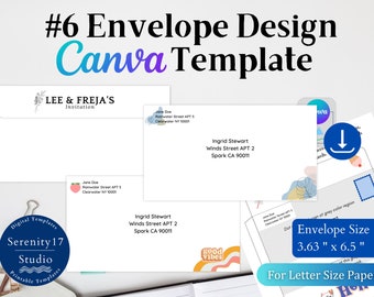 A7 Envelope Custom Design Canva Template | Editable & Printable | DIY ...