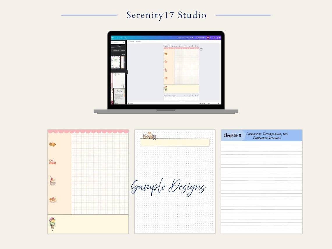 7 Basic Paper Canva Templates in Letter Size + A4 | Design Your Own ...