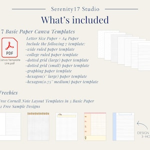 7 Basic Paper Canva Templates in Letter Size + A4 | Design Your Own ...