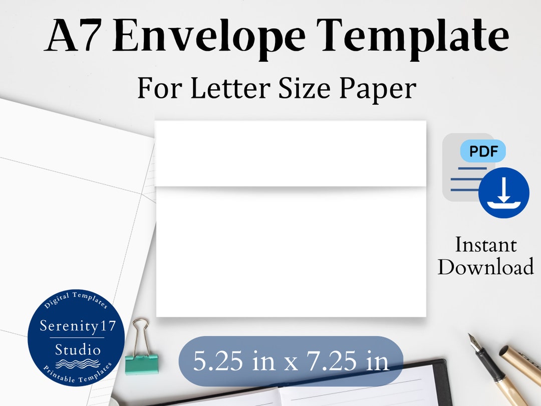 Printable A7 Envelope Template PDF Download Print With - Etsy