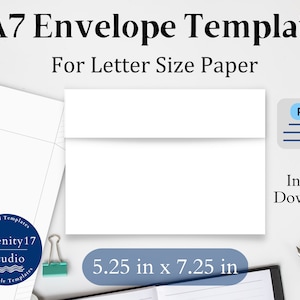 Printable A7 Envelope Template PDF Download Print With - Etsy