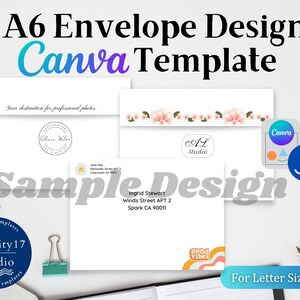 A6 Envelope Custom Design Canva Template | Editable & Printable | DIY ...
