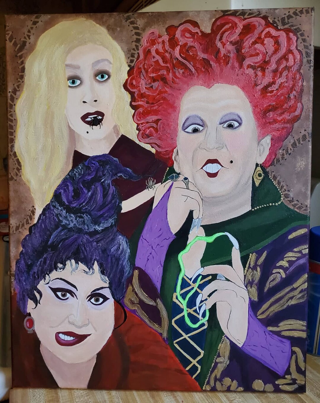 Original Hand Painted Hocus Pocus Portrait in Acrylic - Etsy