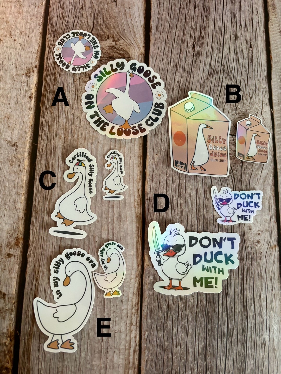 Set of Two Silly Goose & Dont Duck With Me Vinyl Stickers, Funny, Vinyl ...