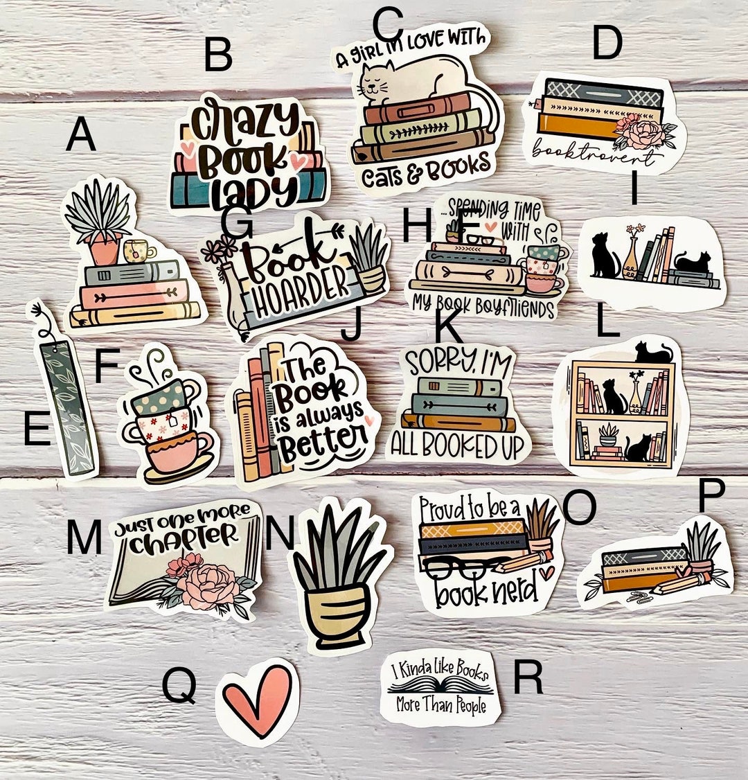 Book Lovers Stickers Bundle, Choose Your Own Stickers, Journal Stickers ...