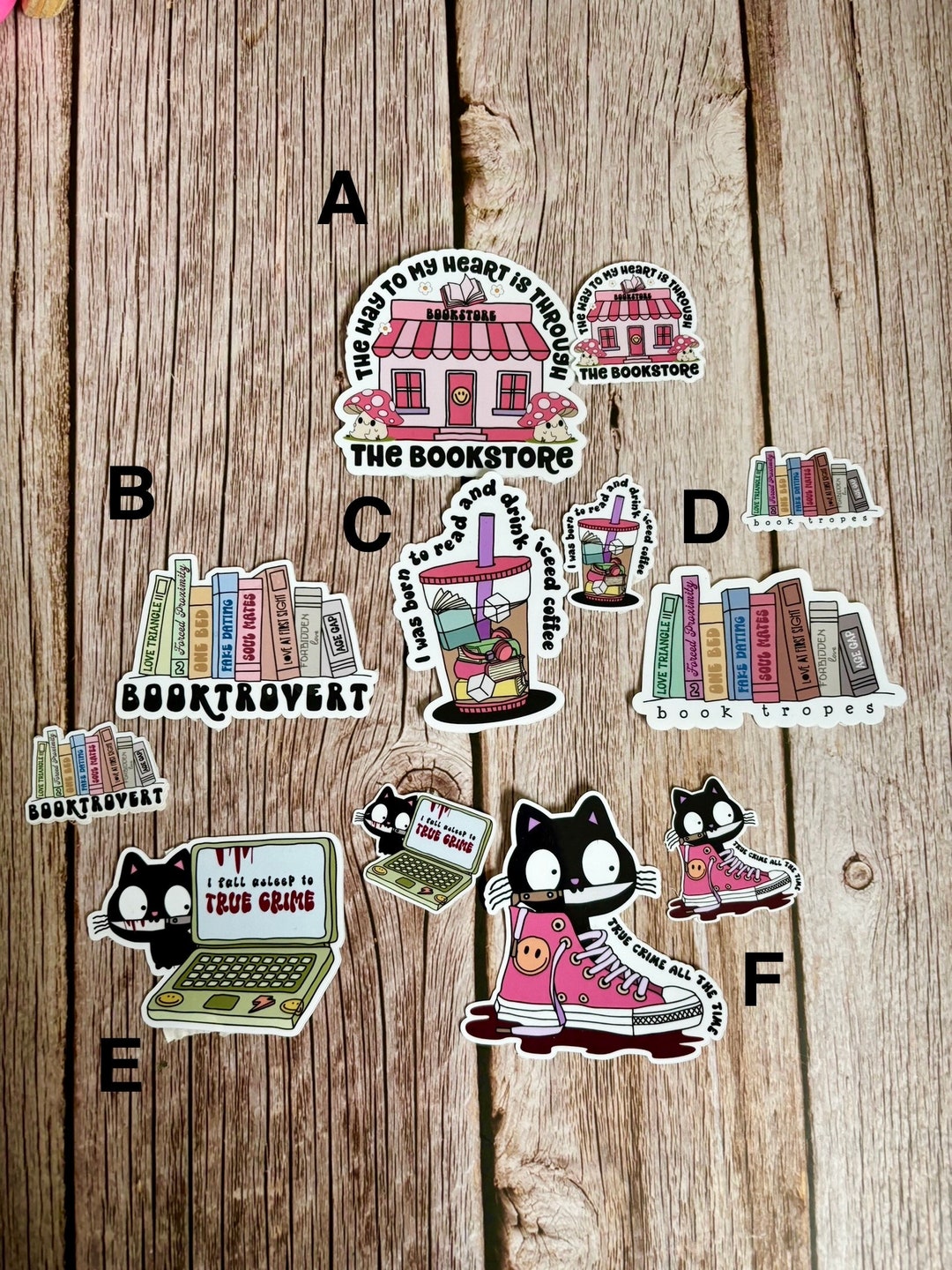 Set of Two New Book & True Crime Laminated Stickers, Scrapbook Stickers ...