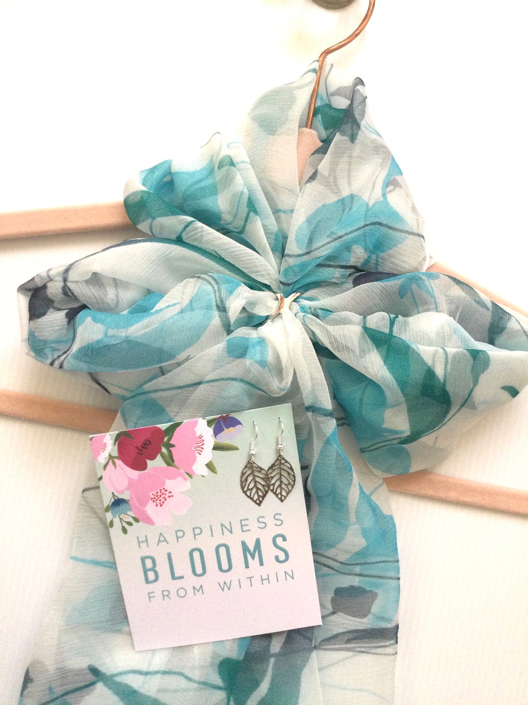 Luxury Silk Scarf Gift Set, Scarf Ring and Earrings Gift Set, Luxury ...