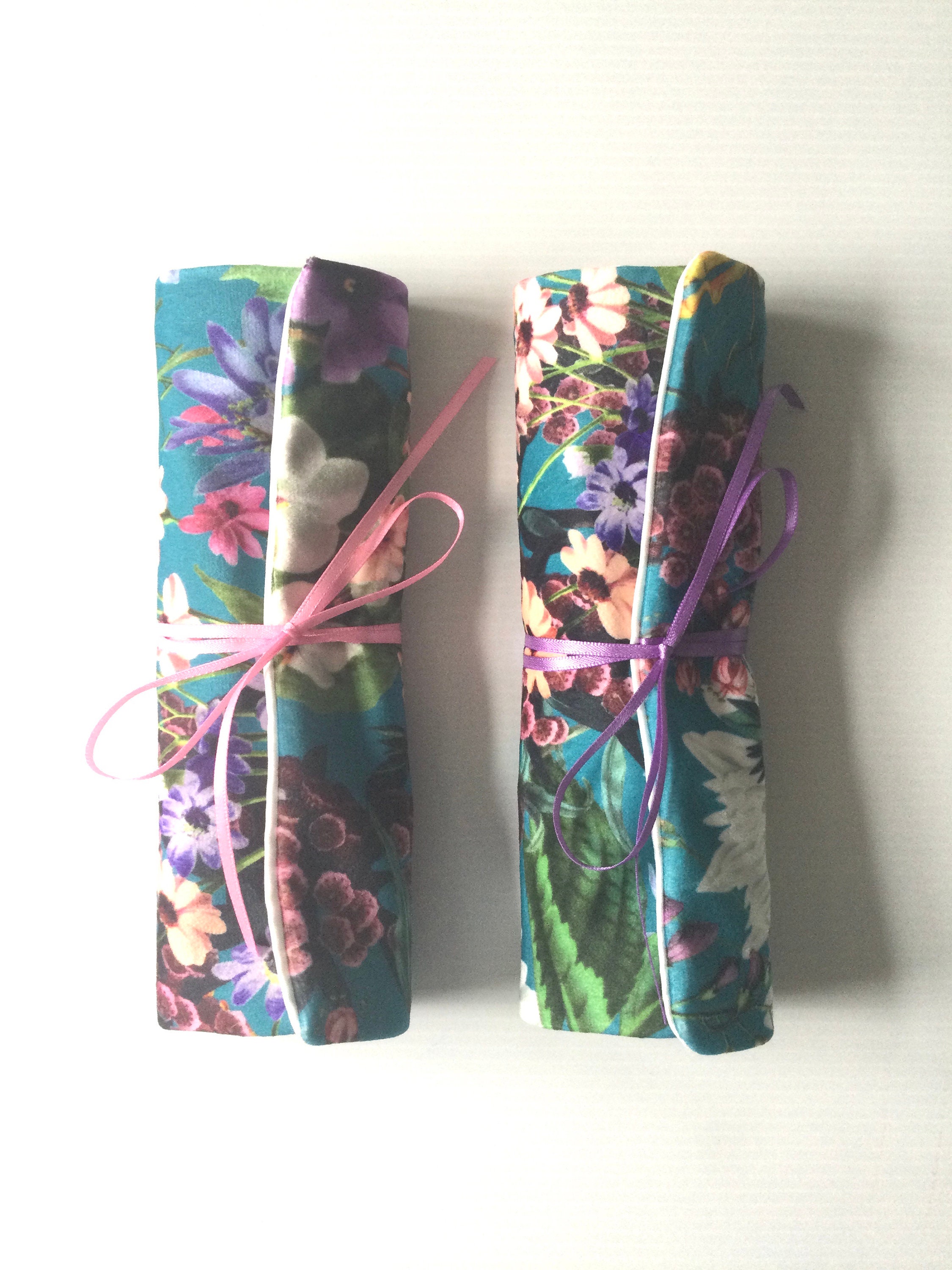 Luxury Velvet Jewellery Wrap, Floral Print Velvet Jewelry Roll, Velvet ...