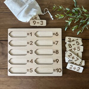 Wood Math Board | Addition and Subtraction | Hands-on Learning ...